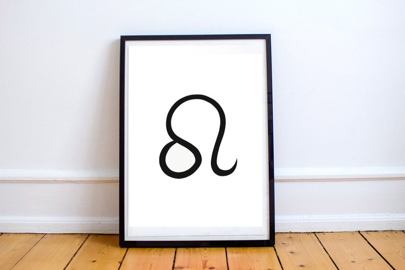 Leo Line Art, Leo Print, Zodiac Print, Abstract, Astrology Wall Decor ...