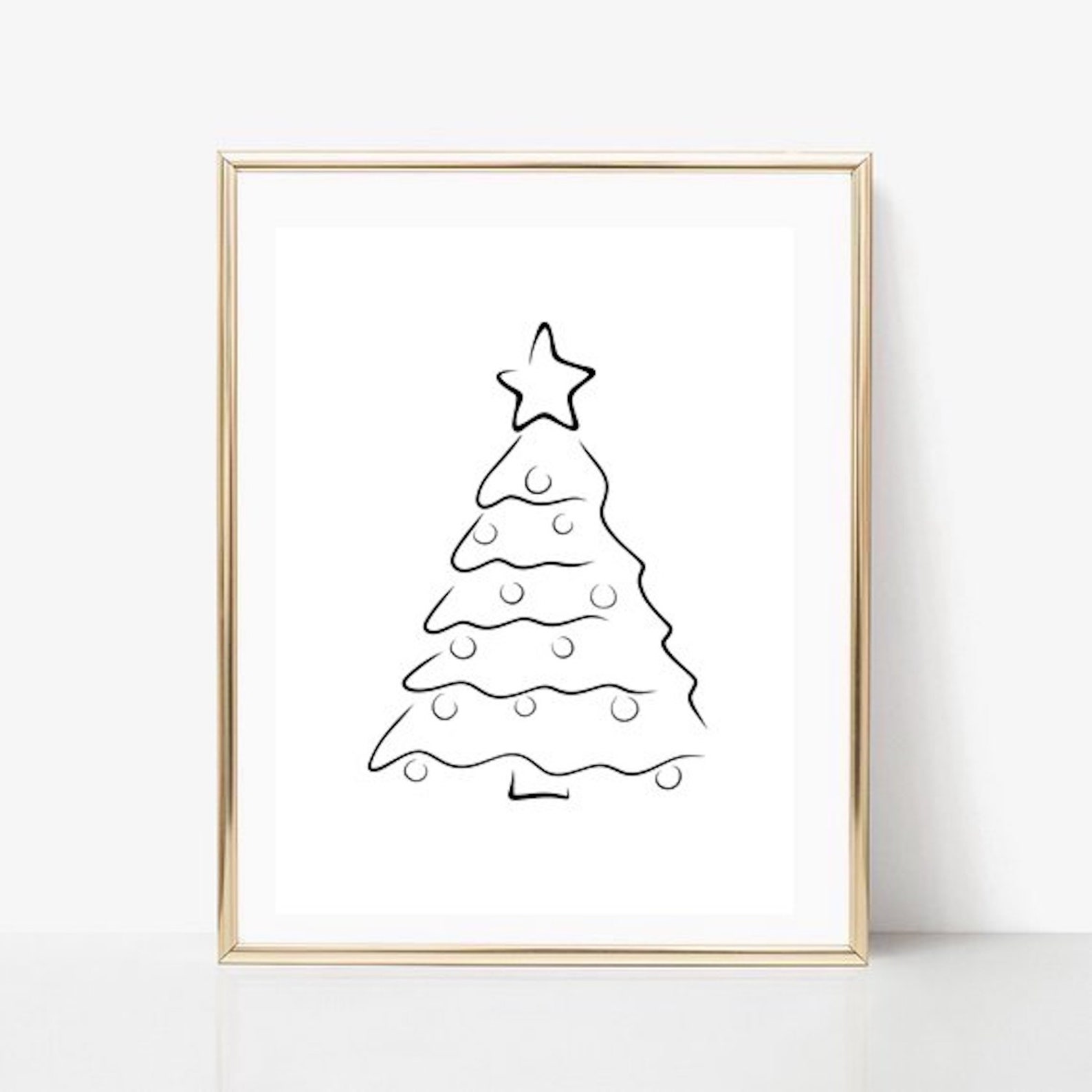 Christmas Tree Line Art Christmas Tree Print Abstract | Etsy