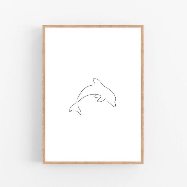Dolphin Minimalist Art - Etsy
