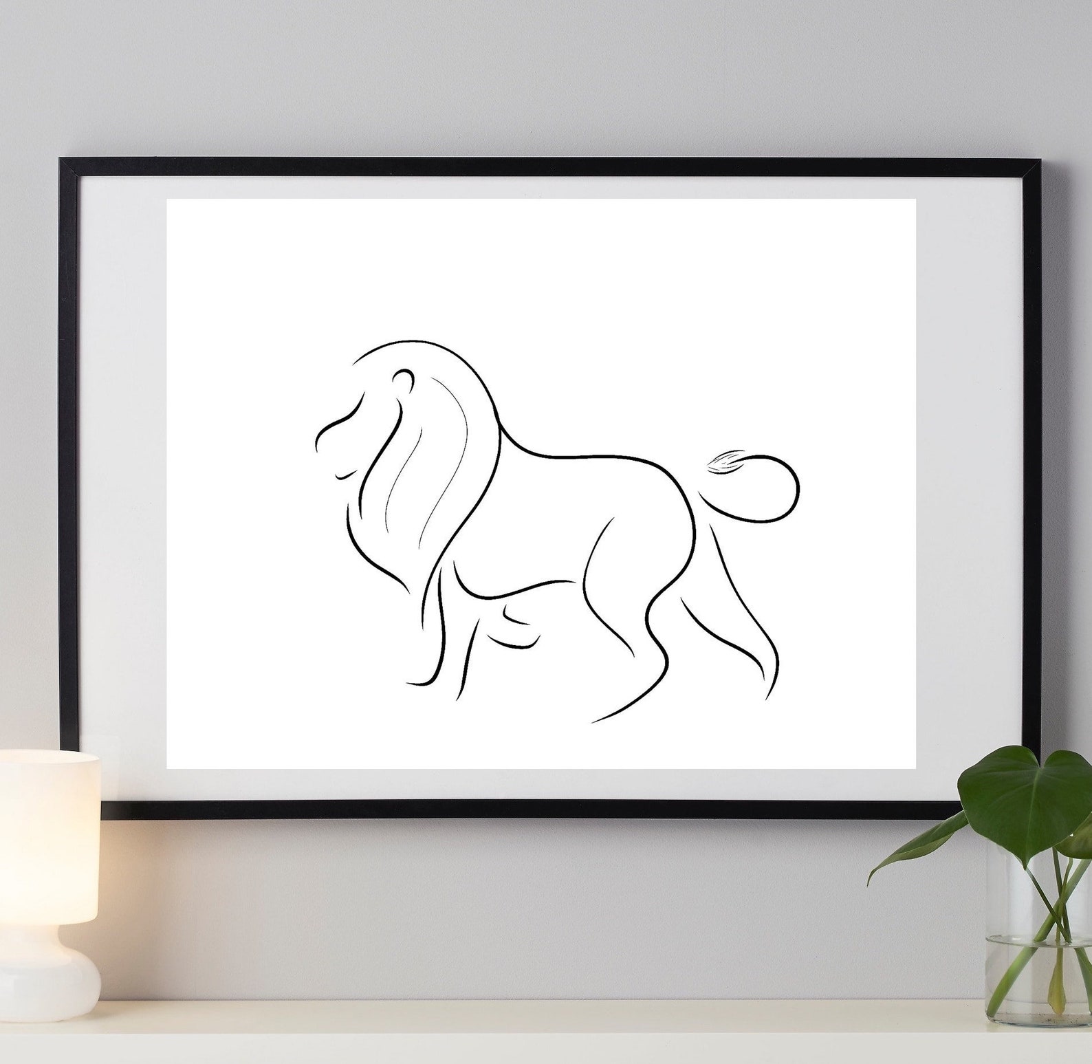 Lion Line Art, Lion Print, Abstract Animal Wall Decor, Minimalist Art ...