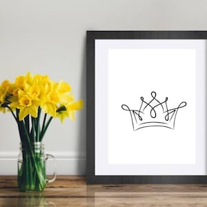 Crown Line Art, Crown Print, Abstract Crown Wall Decor, Minimalist Art ...
