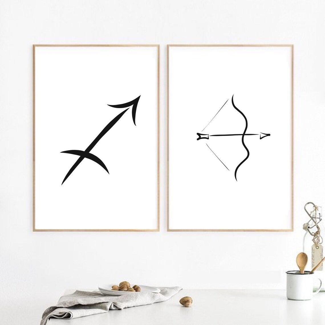 Sagittarius Line Art, Sagittarius Print, Zodiac Print, Abstract ...