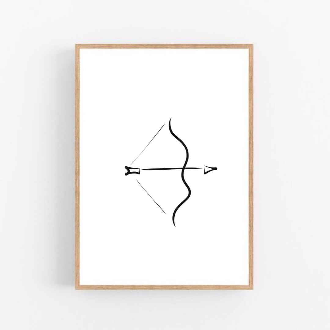 Sagittarius Line Art, Sagittarius Print, Zodiac Print, Abstract ...
