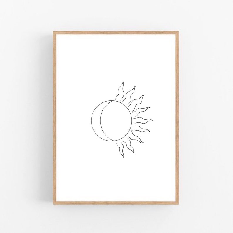 Sun Line Art, Sun Print, Abstract Sun Wall Decor, Minimalist Art ...