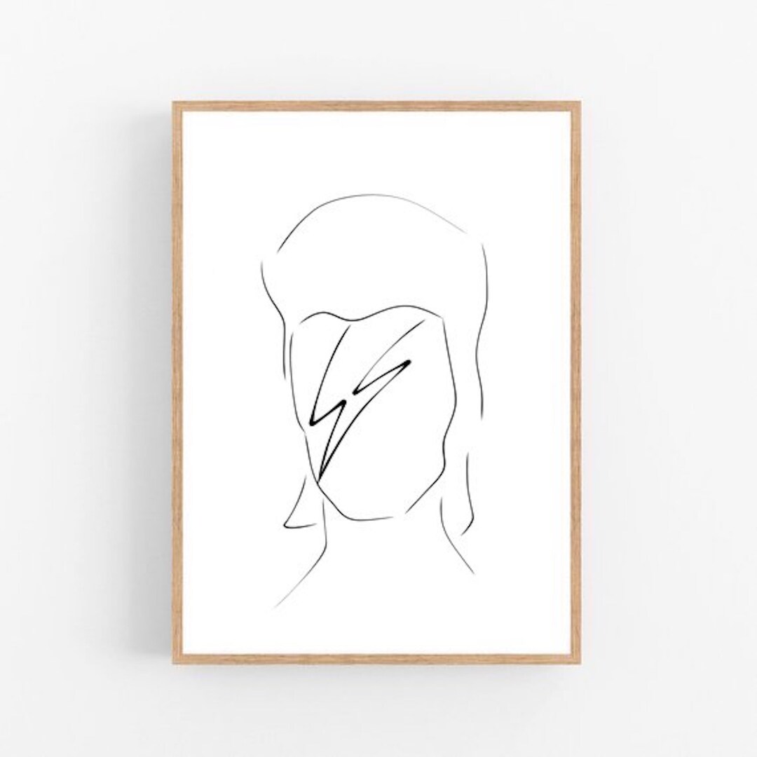 David Bowie Line Art, Bowie Print, Abstract Rock Star Wall Decor ...