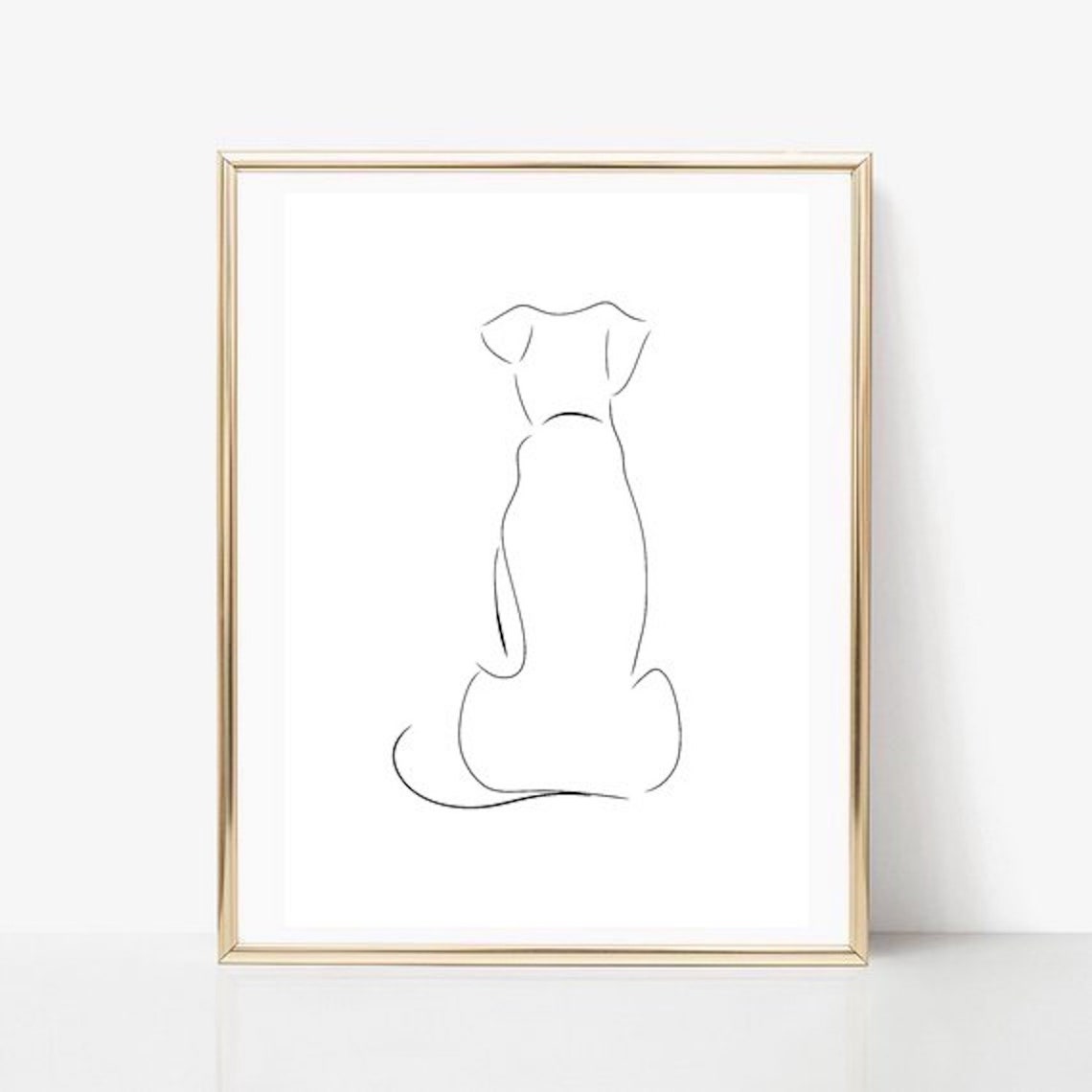 Dog Line Art, Dog Print, Abstract Pet Wall Decor, Minimalist Art ...
