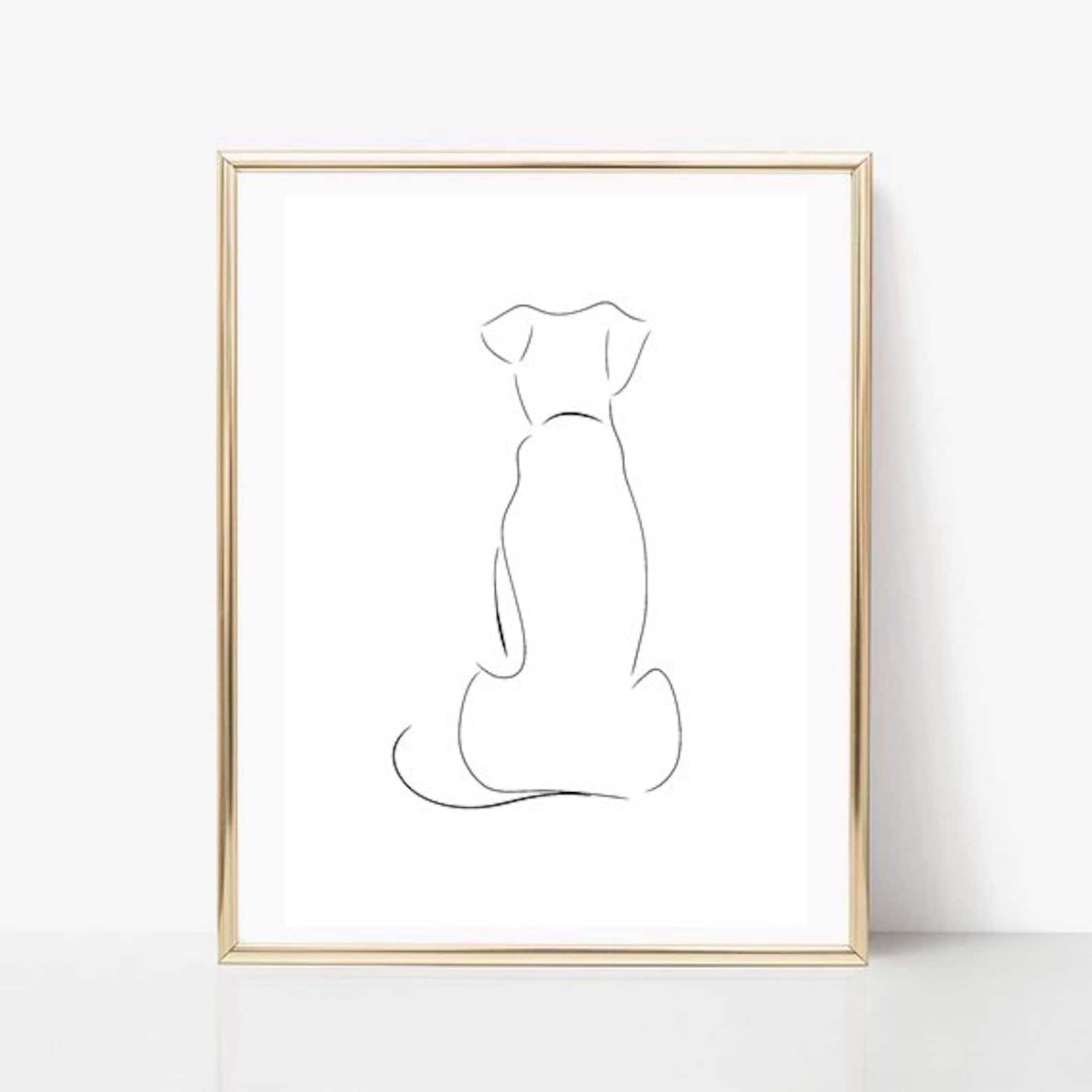 Dog Line Art, Dog Print, Abstract Pet Wall Decor, Minimalist Art ...