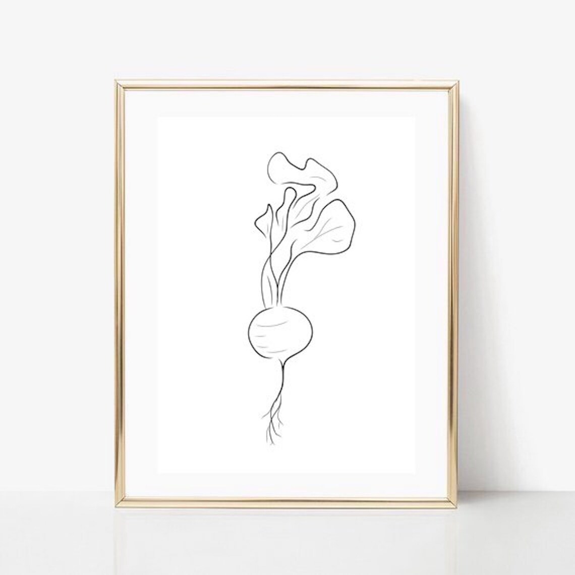 Beet Line Art, Beet Print, Abstract Food Wall Decor, Minimalist Art ...