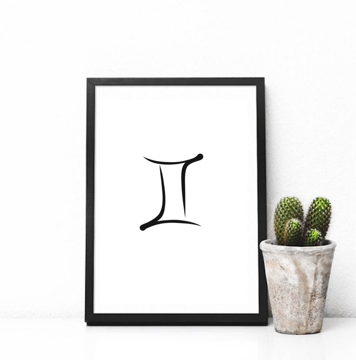 Gemini Line Art Gemini Print Zodiac Print Abstract | Etsy