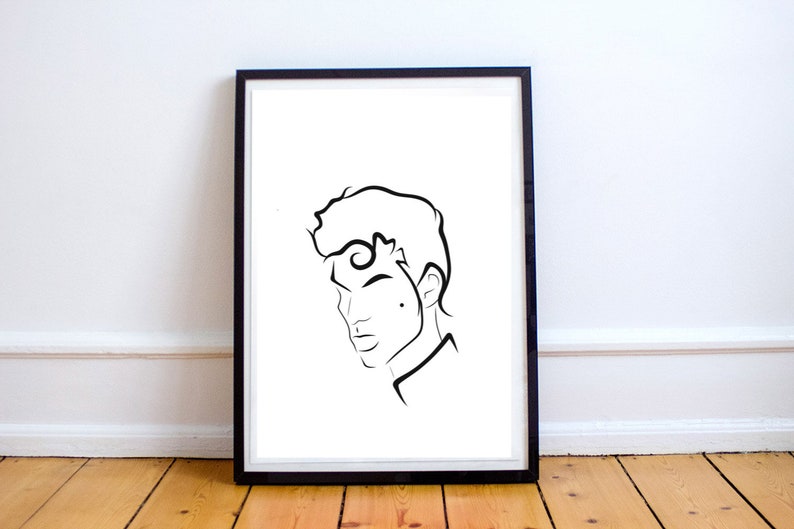 Prince Line Art Prince Print Abstract Prince Wall Decor - Etsy