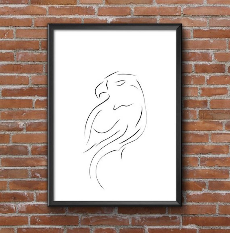 Hawk Line Art Eagle Print Abstract Bird Wall Decor - Etsy