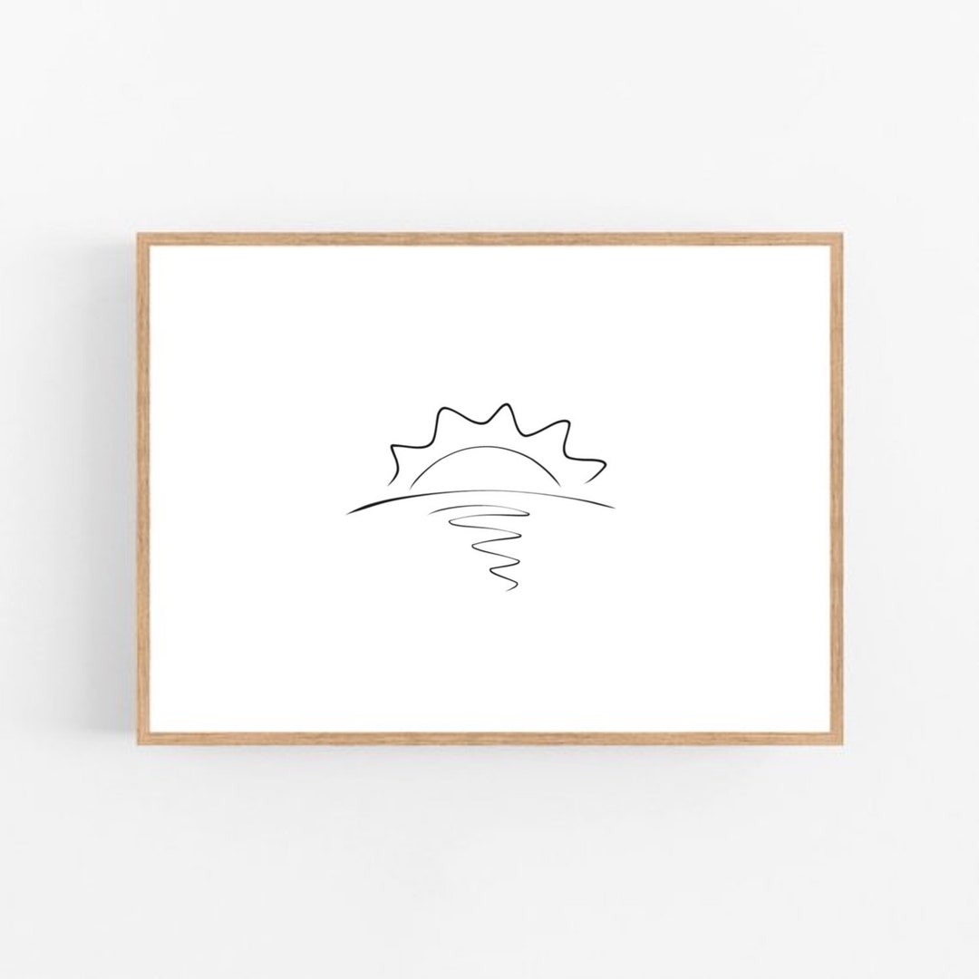 Sunrise Line Art, Sunrise Print, Abstract Sun Wall Decor, Minimalist ...