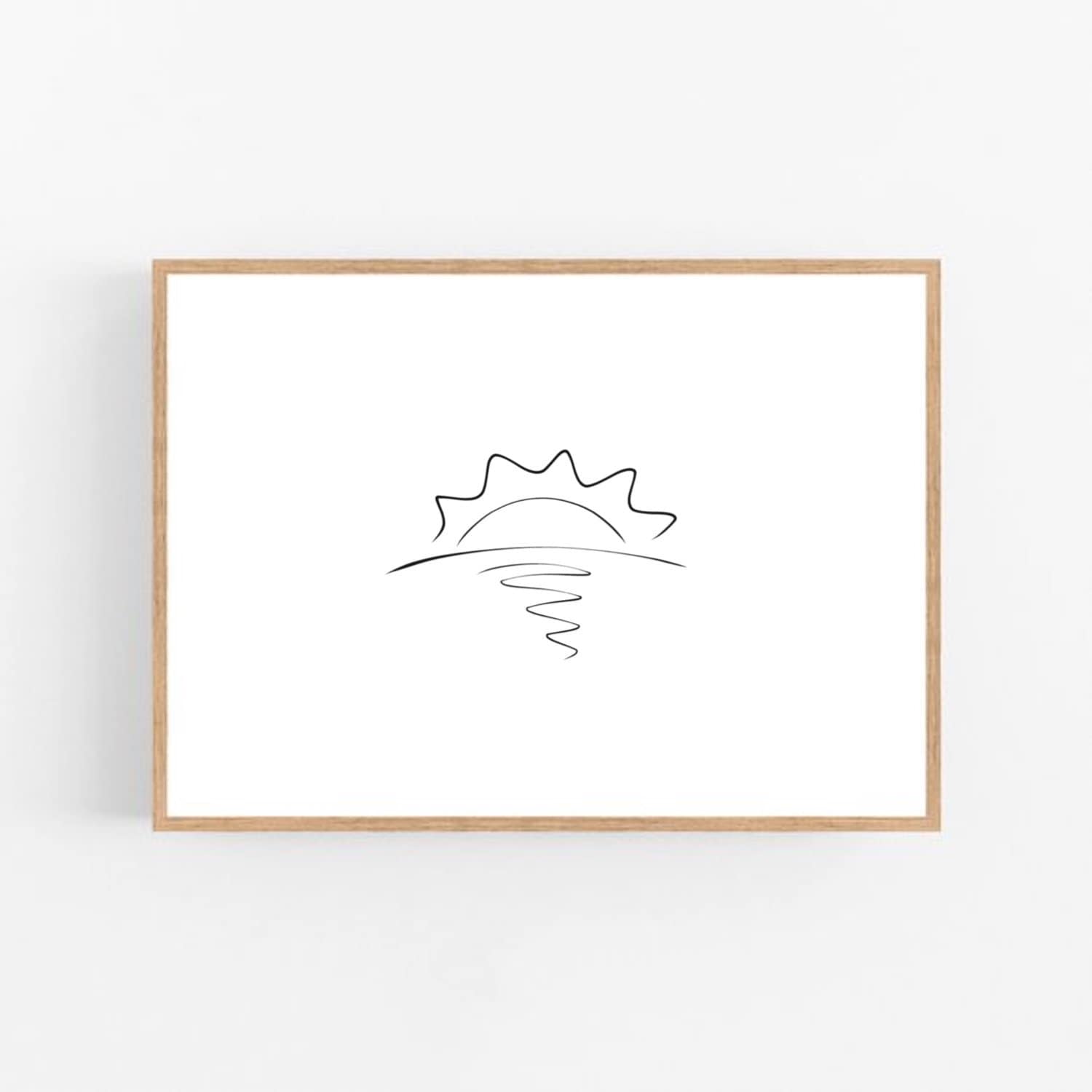 Sunrise Line Art Sunrise Print Abstract Sun Wall Decor - Etsy