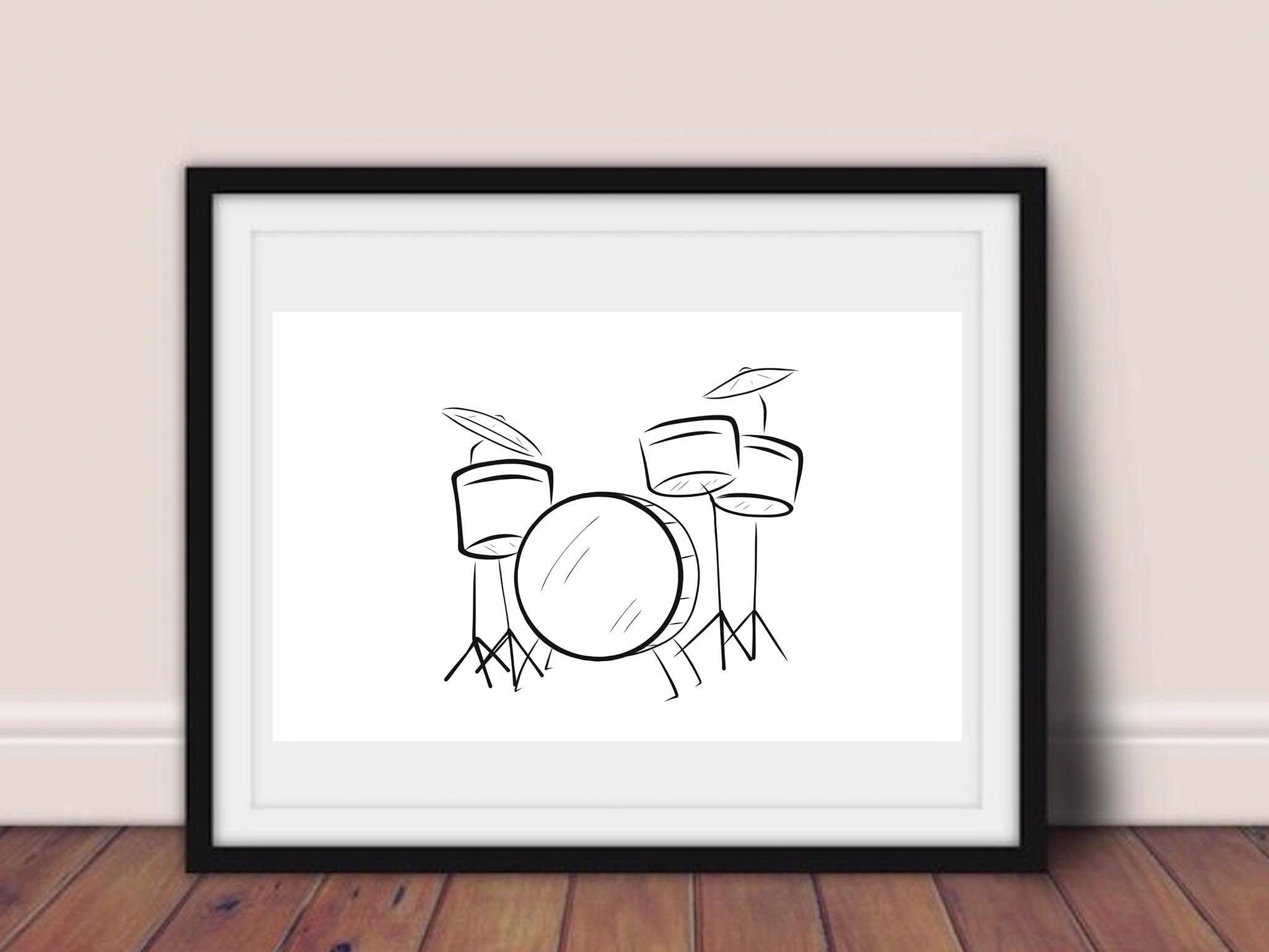 Drum Line Art Drum Print Drums Wall Decor Minimalist Art | Etsy
