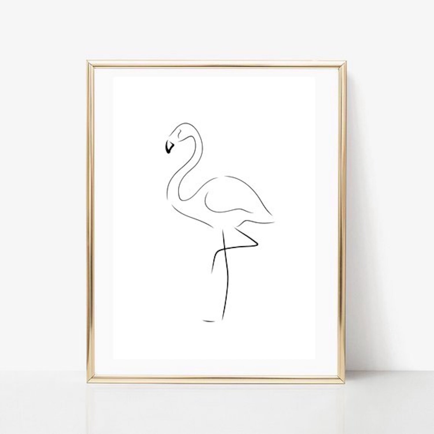 Flamingo Line Art, Flamingo Print, Abstract Flamingos Wall Decor ...