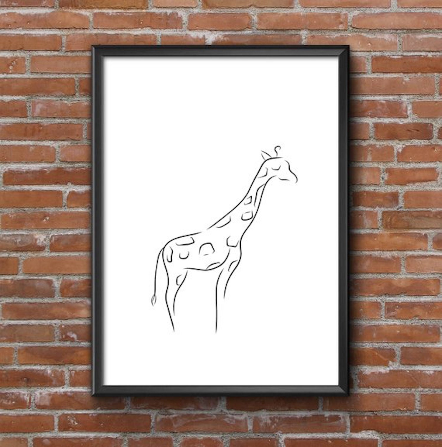 Giraffe Line Art, Giraffe Print, Abstract Animal Wall Decor, Minimalist ...