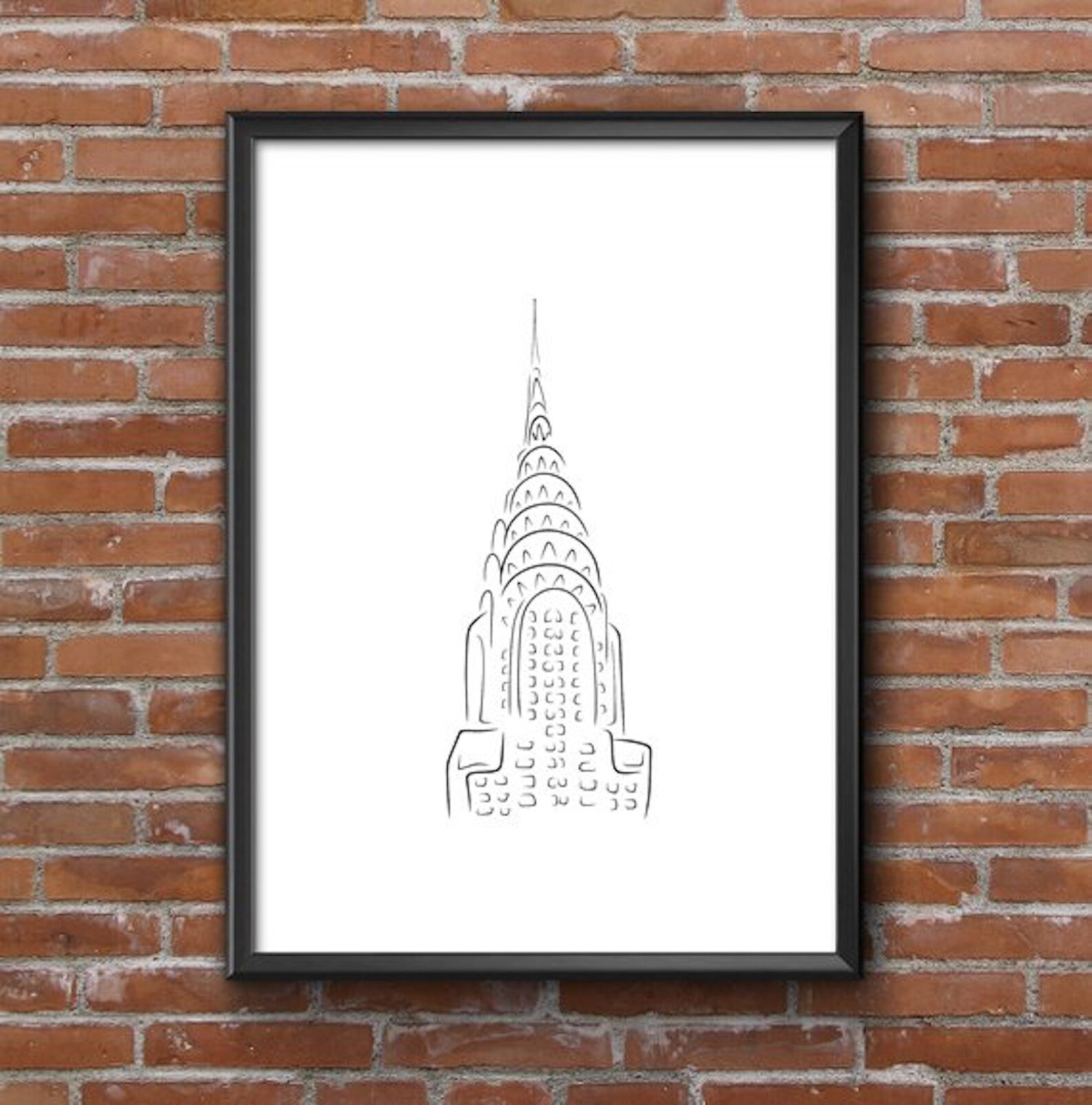 Chrysler Building Line Art, New York Print, Abstract City Wall Decor ...