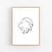 Leo Line Art, Leo Print, Zodiac Print, Abstract, Astrology Wall Decor ...