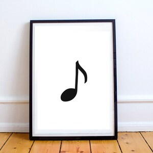 Music Note Line Art, Music Print, Abstract Music Wall Decor, Minimalist ...