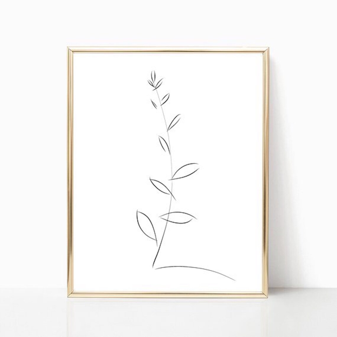 Leaves Line Art Plant Print Abstract Plants Wall Decor | Etsy