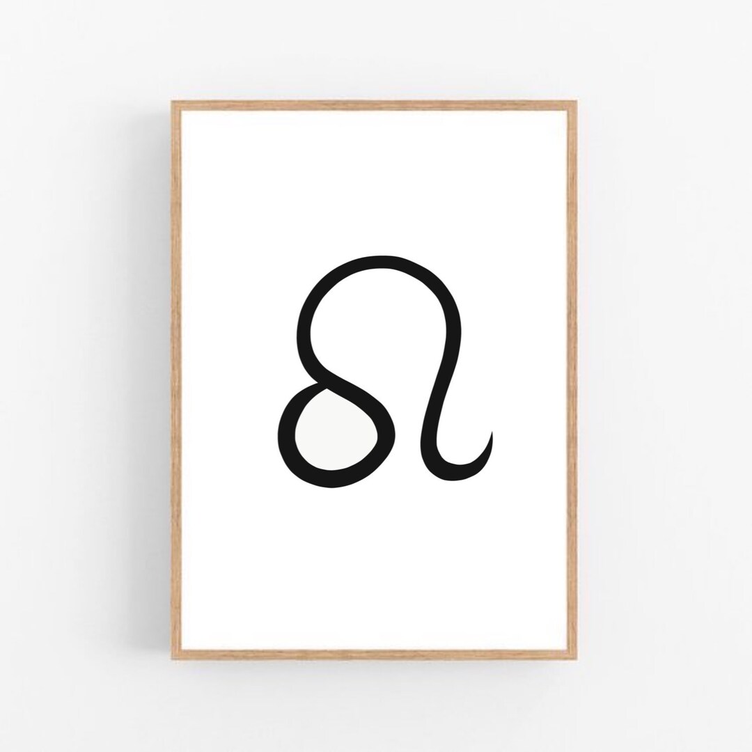 Leo Line Art, Leo Print, Zodiac Print, Abstract, Astrology Wall Decor ...