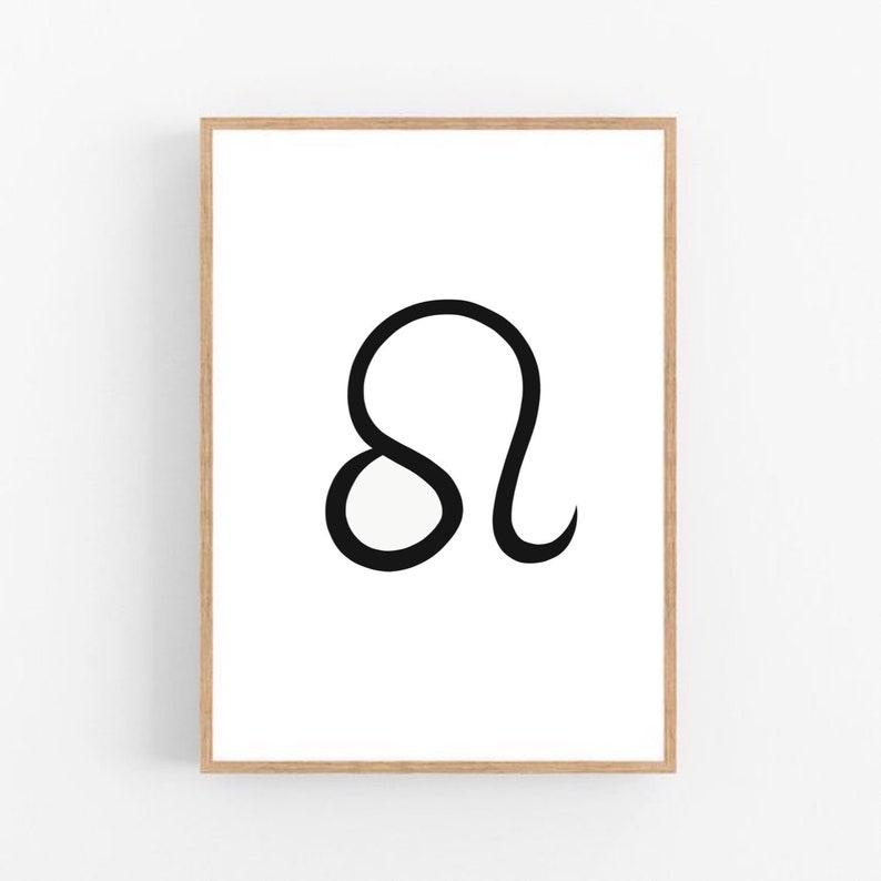 Leo Line Art, Leo Print, Zodiac Print, Abstract, Astrology Wall Decor ...