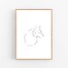 Wolf Line Art, Wolf Print, Abstract Animal Wall Decor, Minimalist Art ...