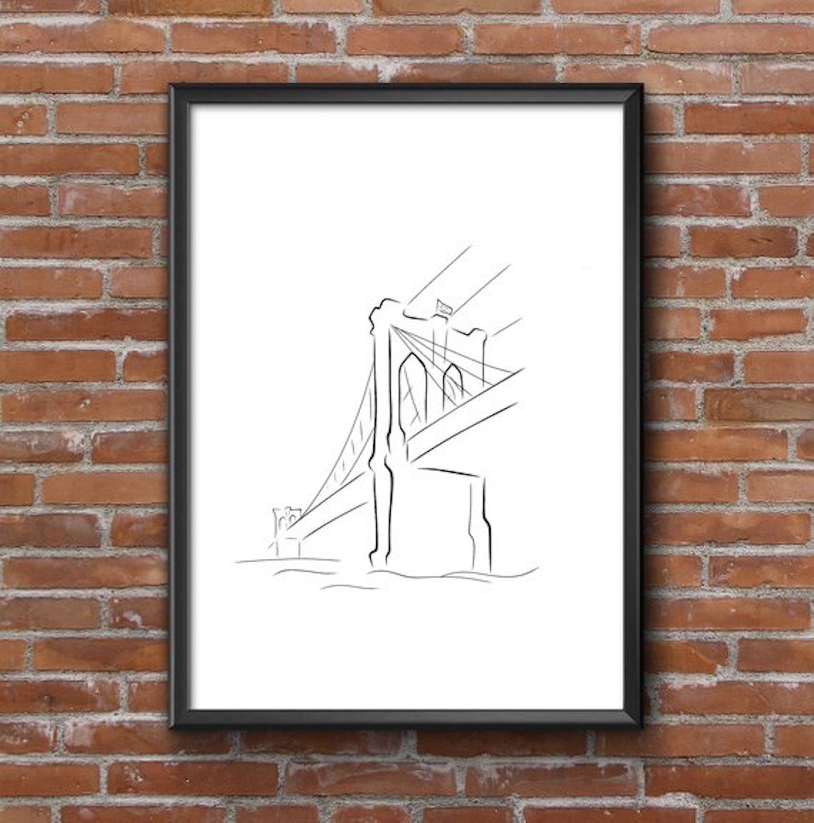 Brooklyn Bridge Line Art, New York Print, Abstract NYC Wall Decor ...