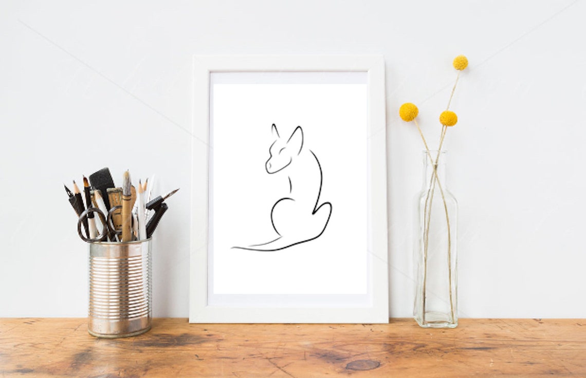 Dog Line Art, Dog Print, Abstract Pet Wall Decor, Minimalist Art ...