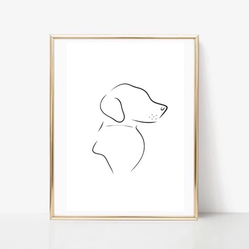 Dog Line Art, Dog Print, Abstract Pet Wall Decor, Minimalist Art ...