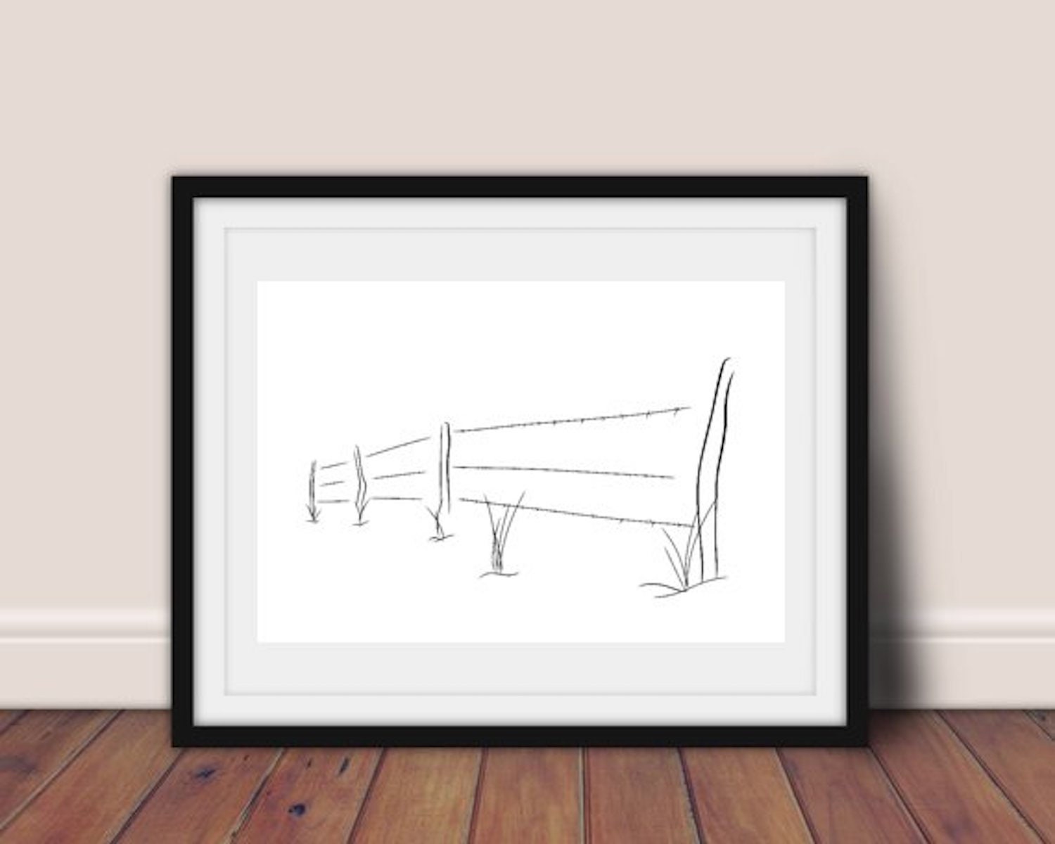 Barbed Wire Line Art Fence Print Abstract Farm Wall Decor - Etsy