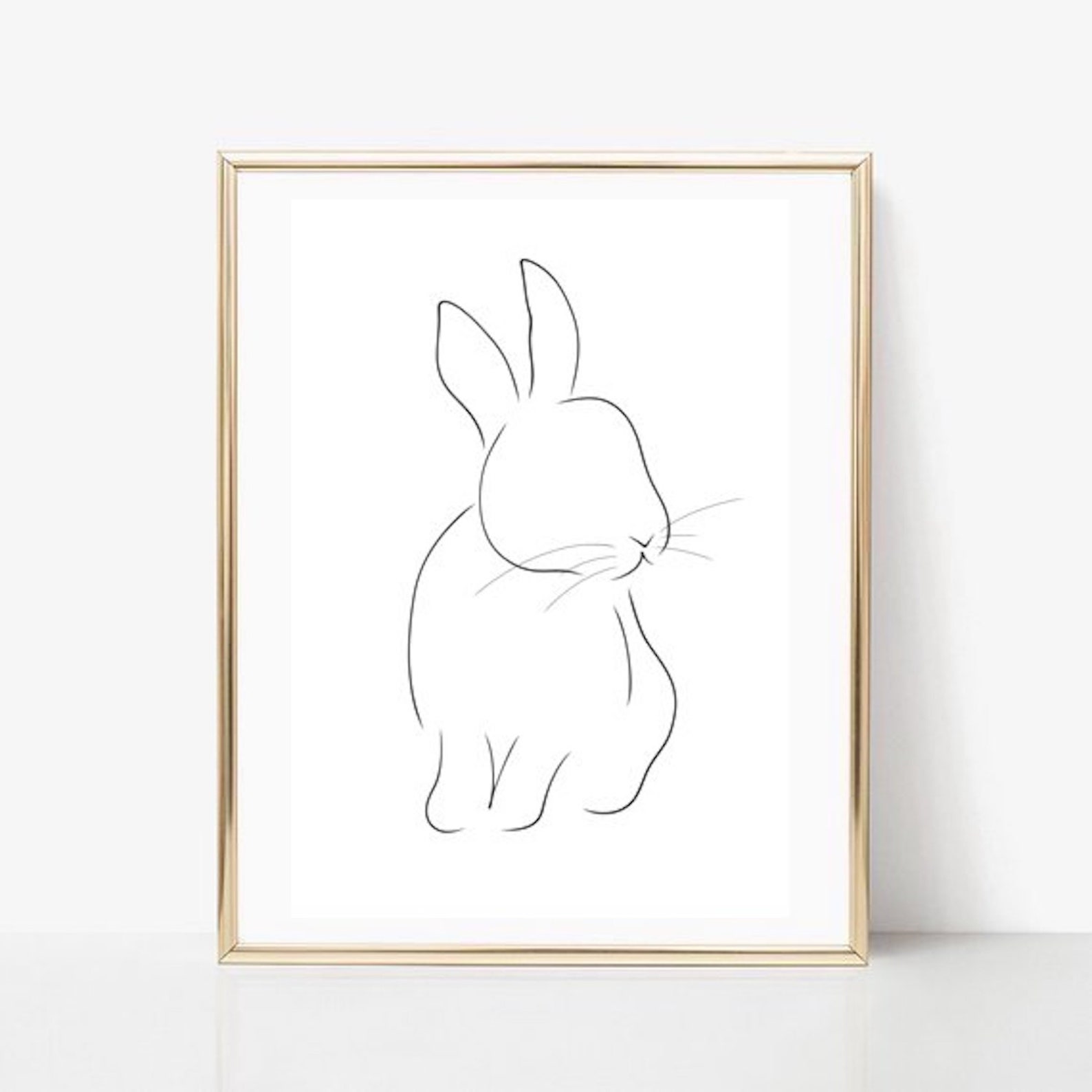 Bunny line art Rabbit print Bunny print Abstract animal | Etsy