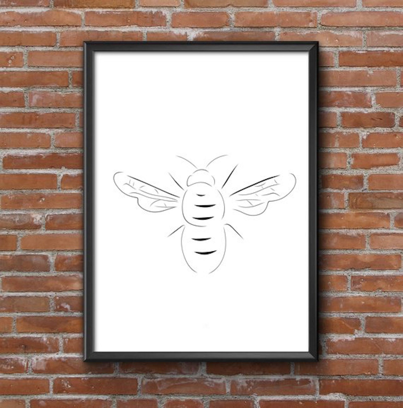 Bee Line Art Bumble Bee Print Abstract Insect Wall Decor - Etsy