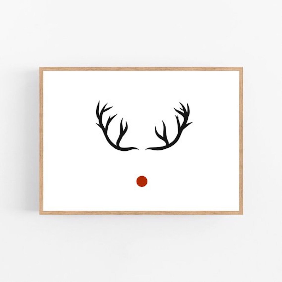 Rudolf Line Art, Rudolf Print, Abstract Reindeer Wall Decor, Minimalist ...
