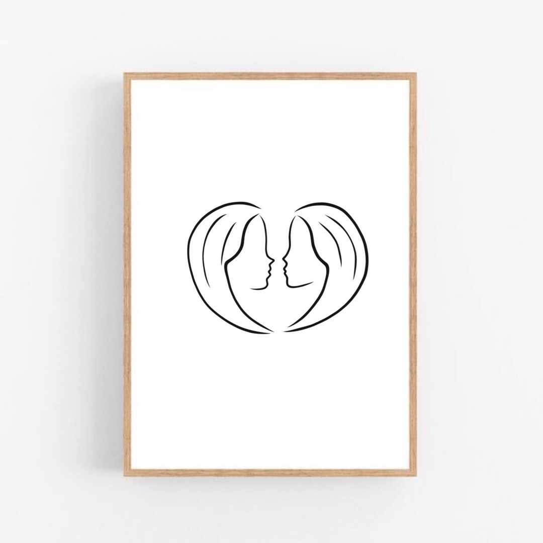 Gemini Line Art Gemini Print Zodiac Print Abstract - Etsy