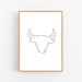 Taurus Line Art, Taurus Print, Zodiac Print, Abstract, Astrology Wall ...