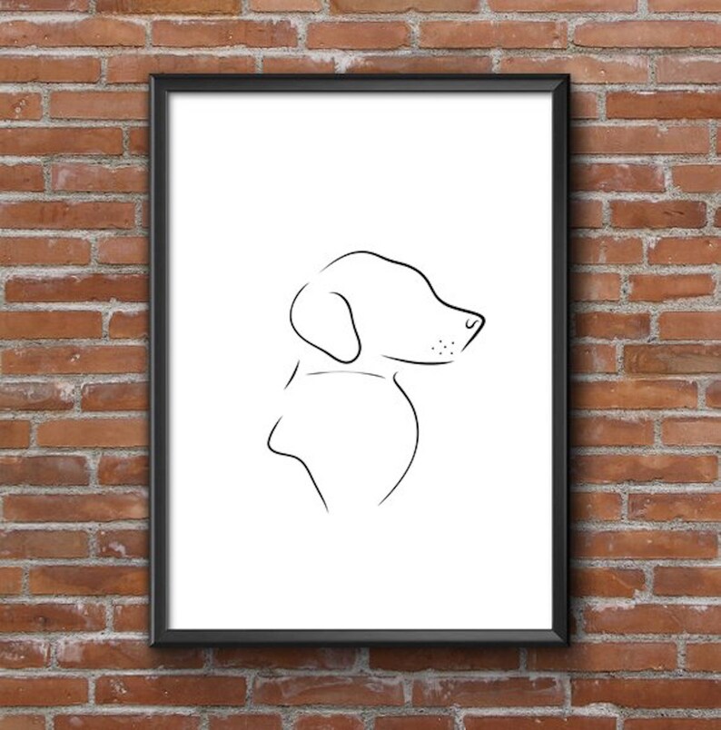 Dog Line Art, Dog Print, Abstract Pet Wall Decor, Minimalist Art ...