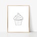 Cupcake Line Art, Cupcake Print, Abstract Cupcake Wall Decor ...