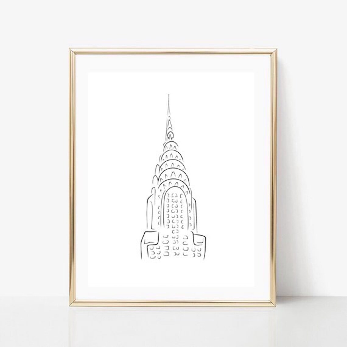 Chrysler Building Line Art, New York Print, Abstract City Wall Decor ...