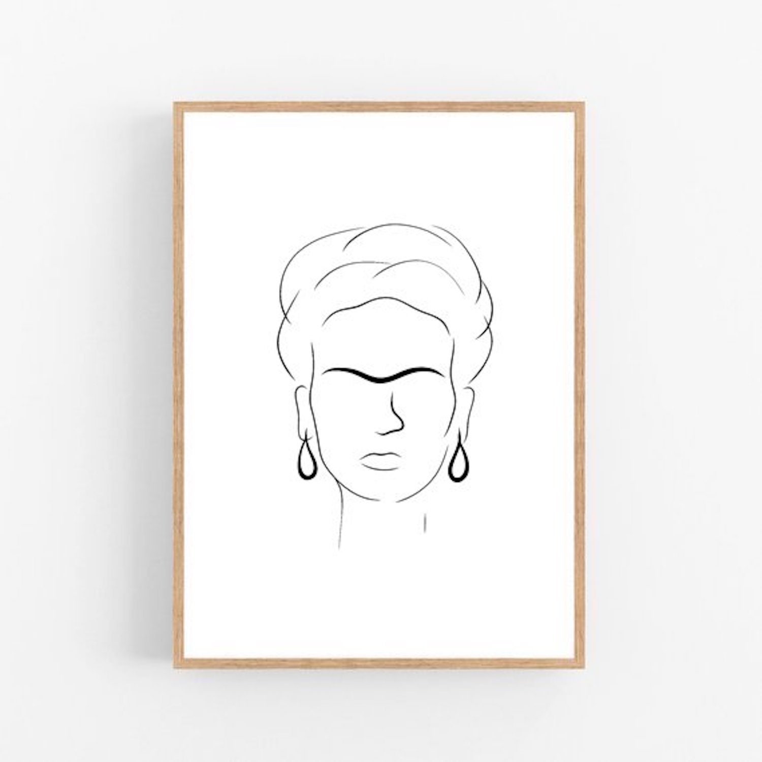 Frida Kahlo Line Art, Frida Kahlo Print, Abstract Icon Wall Decor ...