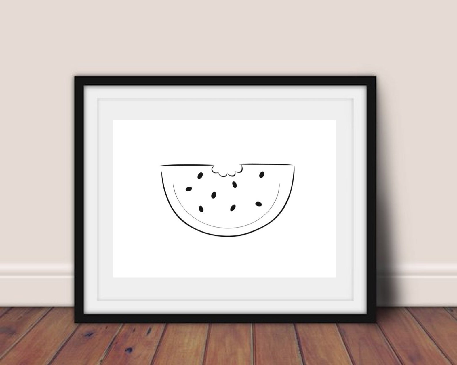 Watermelon line art Watermelon print Abstract Watermelon | Etsy