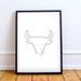 Taurus Line Art, Taurus Print, Zodiac Print, Abstract, Astrology Wall ...
