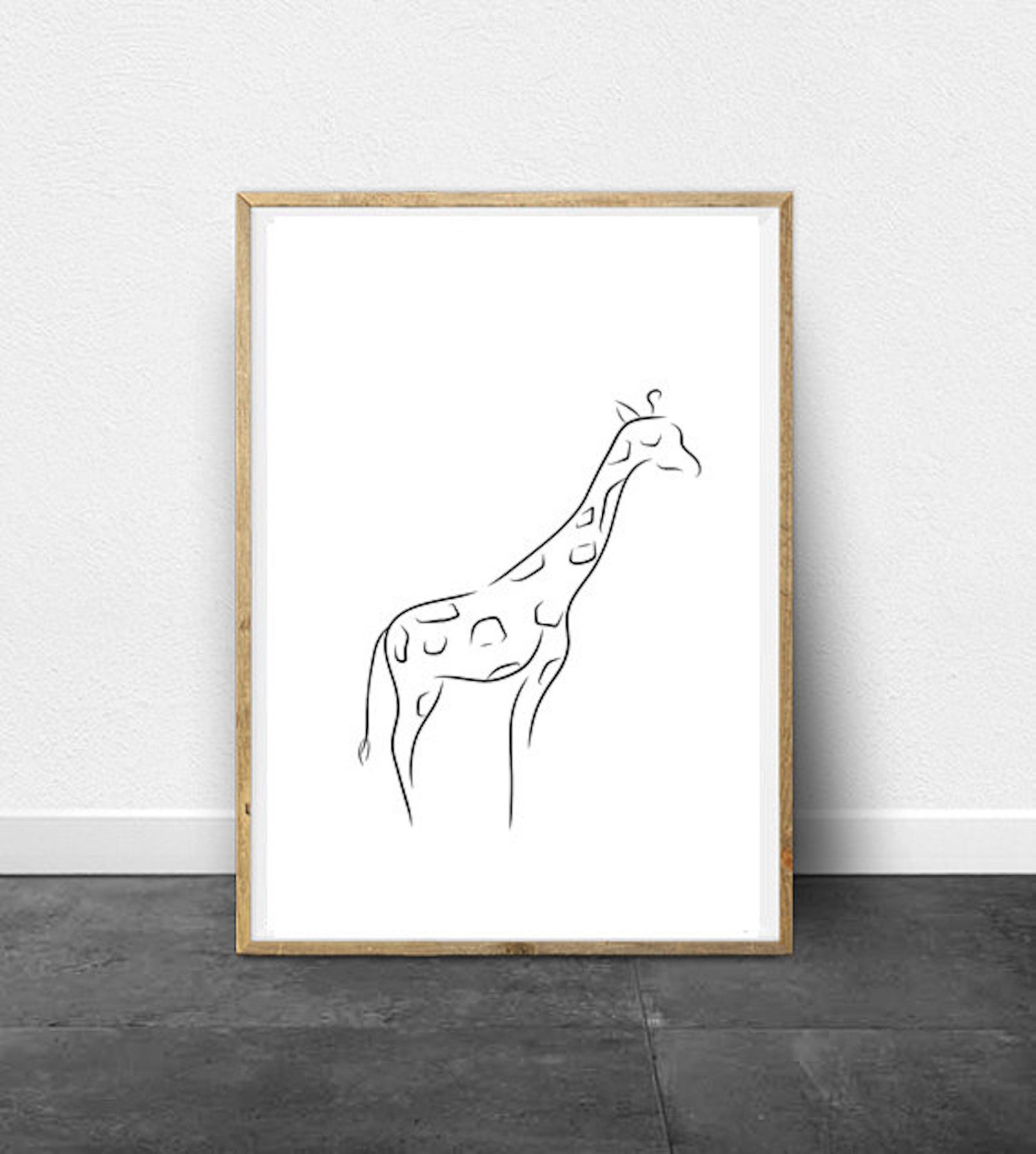 Giraffe Line Art Giraffe Print Abstract Animal Wall Decor - Etsy