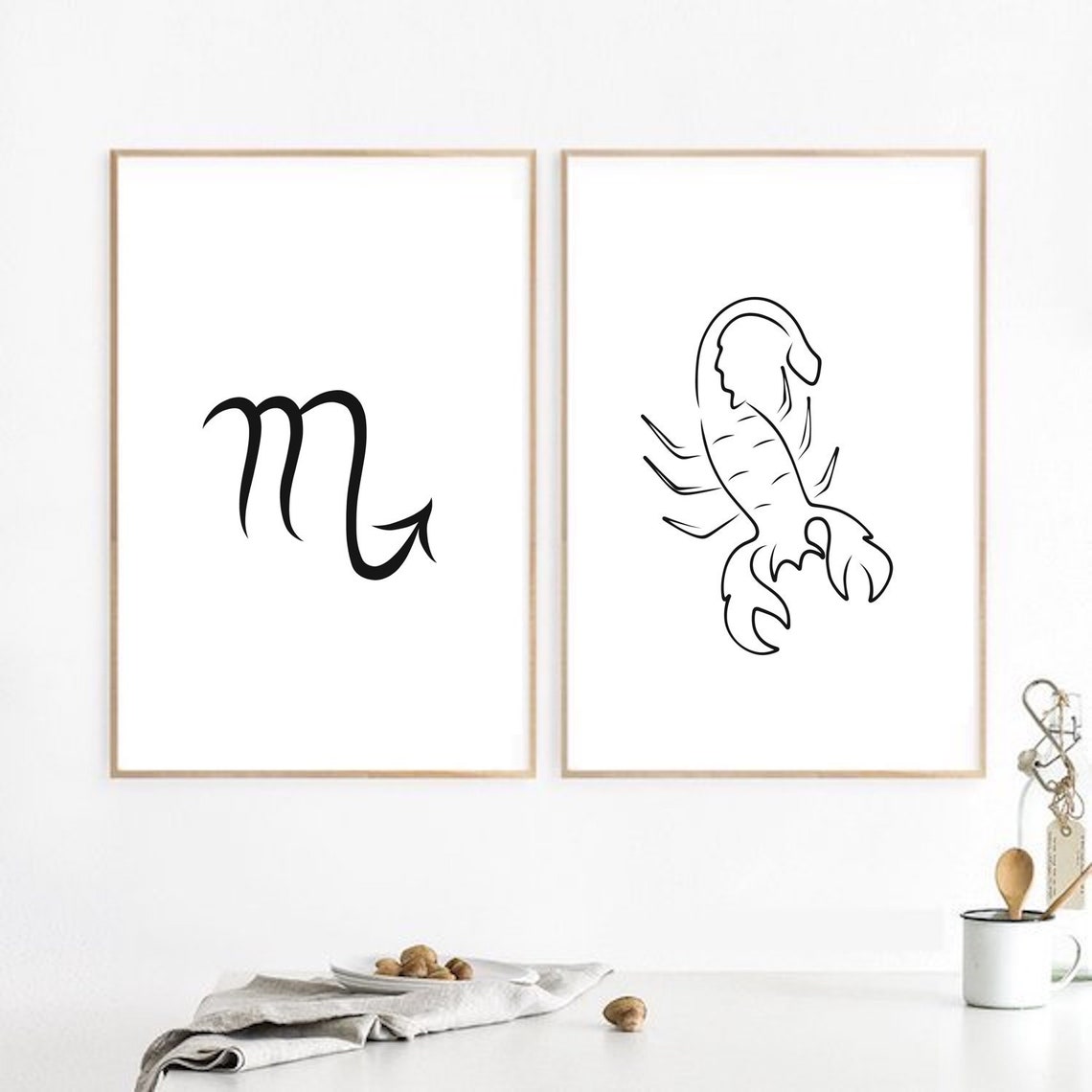 Scorpio Line Art Scorpio Print Zodiac Print Abstract | Etsy