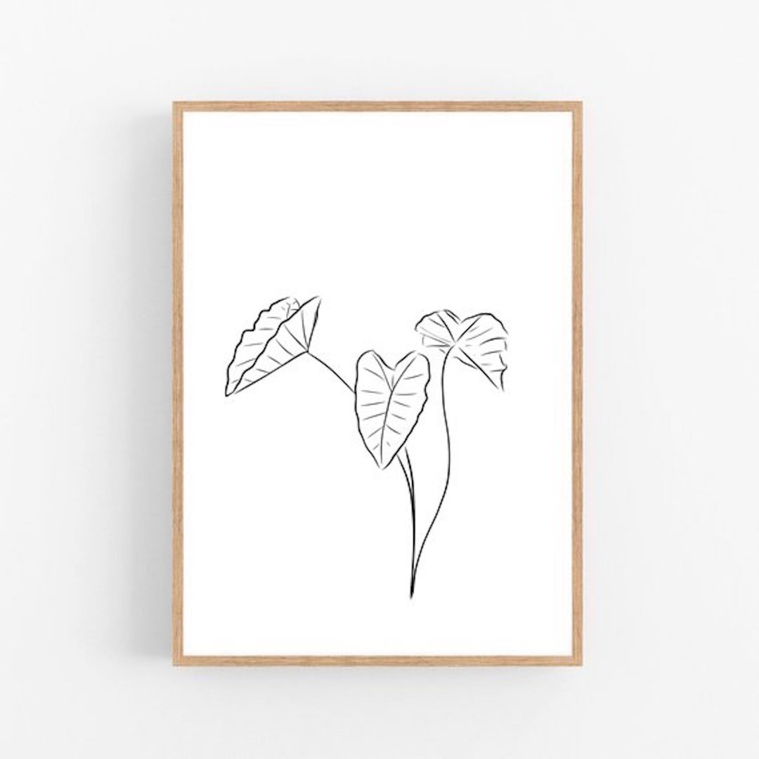 Plant Line Art, Tropical Plant Print, Abstract Plants Wall Decor ...