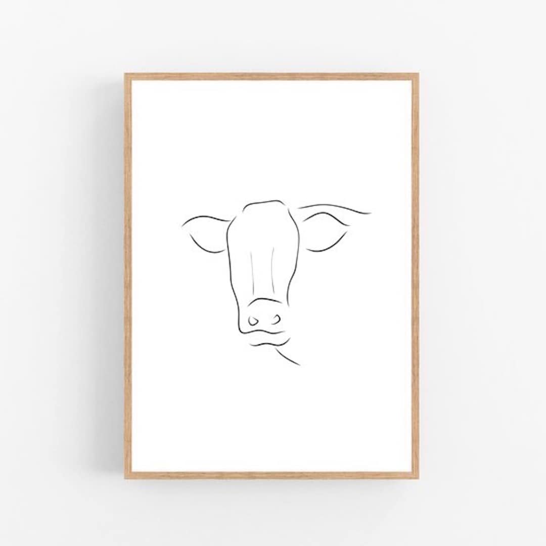 Cow Line Art, Cattle Print, Cow Print, Abstract Cows Wall Decor ...