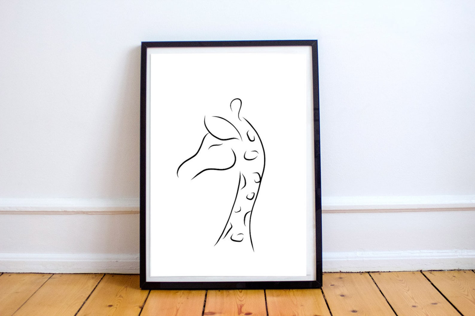 Giraffe Line Art, Giraffe Print, Abstract Animal Wall Decor, Minimalist ...