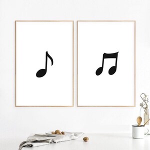 Music Note Line Art, Music Print, Abstract Music Wall Decor, Minimalist ...