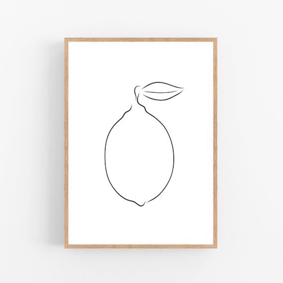 Lemon Line Art Lemon Print Abstract Lime Wall Decor | Etsy