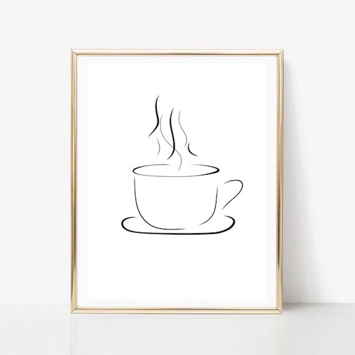 Coffee Line Art Coffee Print Abstract Kitchen Wall Decor | Etsy